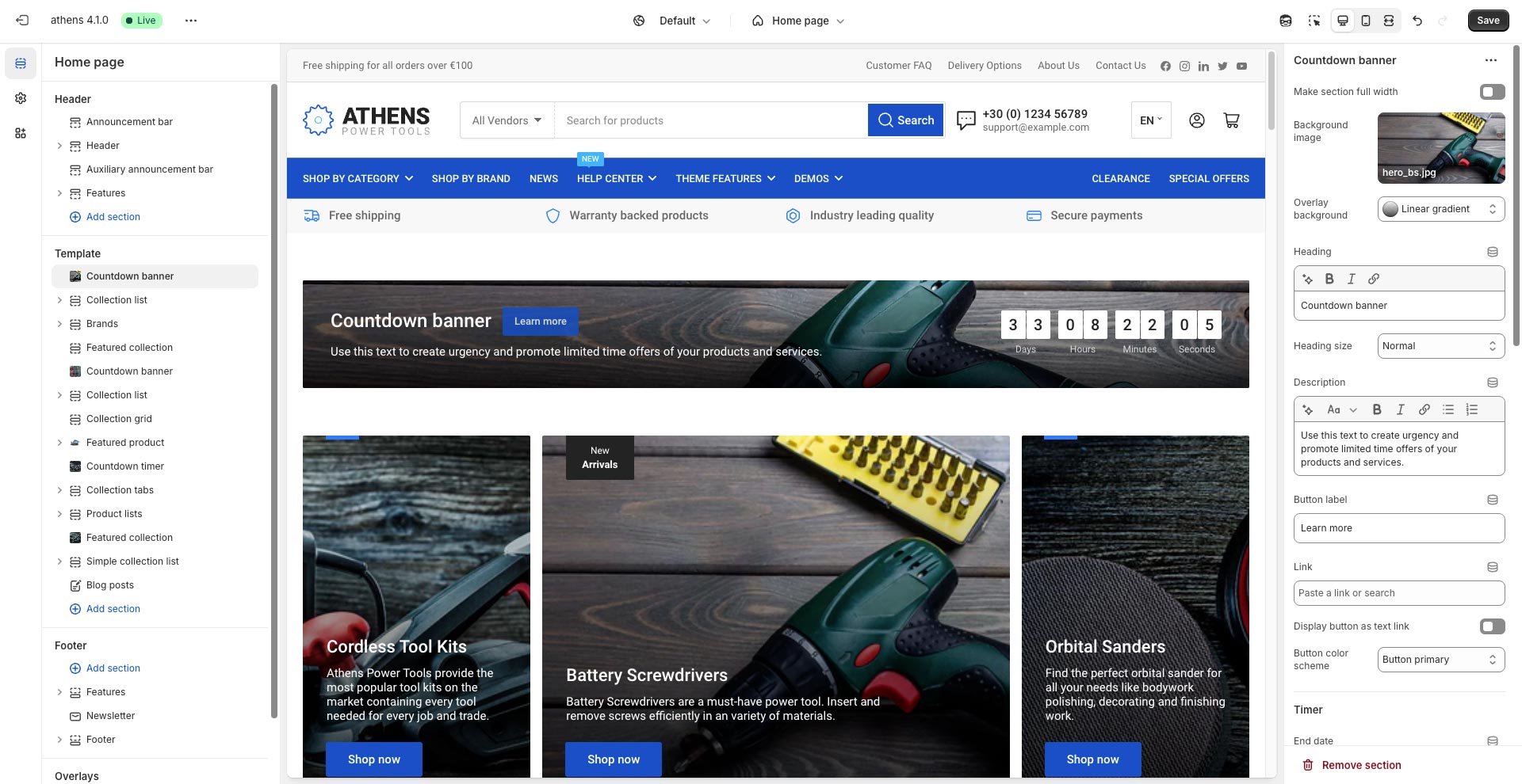 Athens Countdown banner section - Truly Fine Pixels